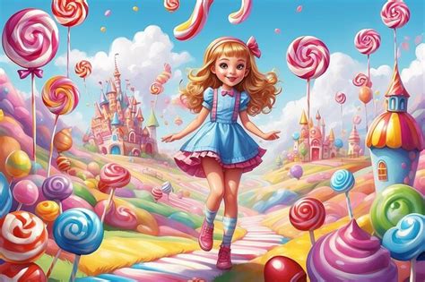 Premium Photo Girl In Candyland