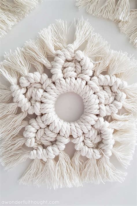 macrame snowflake ornament a wonderful thought
