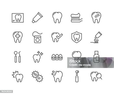 線牙醫圖示向量圖形及更多牙醫圖片 牙醫 牙齒保健 牙齒 Istock
