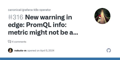 new warning in edge promql info metric might not be a counter name