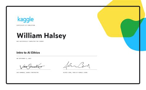 William Halsey Completed The Intro To AI Ethics Course On Kaggle