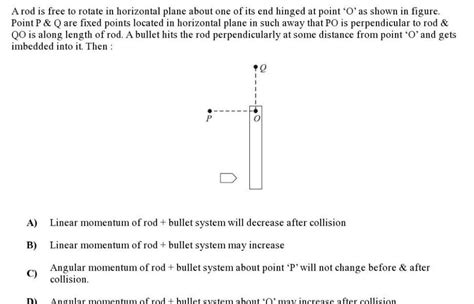 [answered] a rod is free to rotate in horizontal plane about one of its