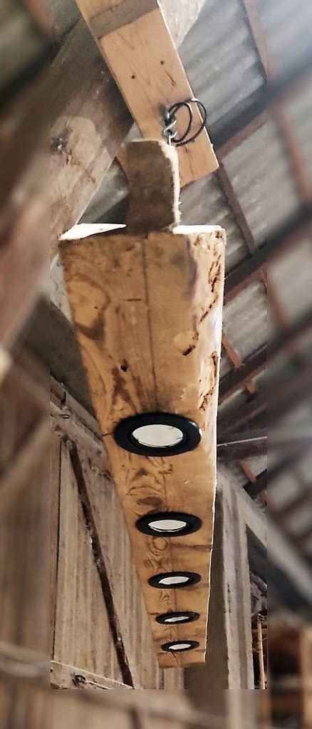 Drewniana lampa wisząca surowa Żyrandol drewniany 13405531990