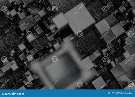 Randomly Distributed Cubes Industrial Background 3d Rendering Stock Illustration