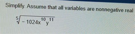 Solved Simplify Assume That All Variables Are Nonnegative