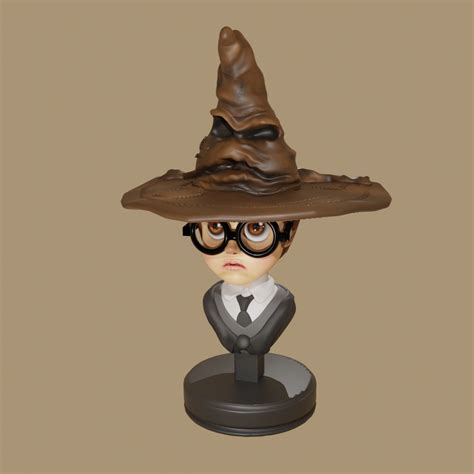 Stl File Harry Potter Bust Cute Hat 👤・3d Print Model To Download・cults