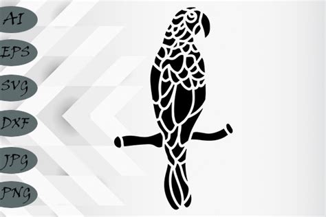 Stencil Parrot Graphic By Vrandelbah · Creative Fabrica