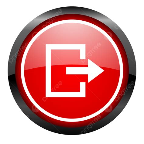 Icon Depicting A Glossy Red Round Exit On A Administrator Round