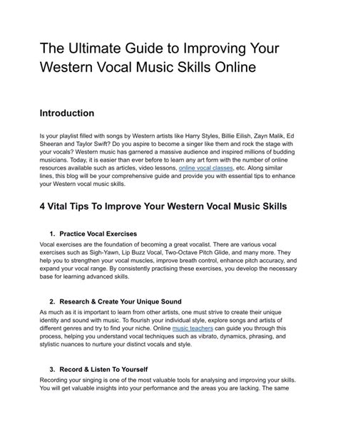 PPT The Ultimate Guide To Improving Your Western Vocal Music Skills