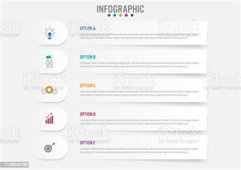 5 옵션 비즈니스 Infographic 레이블 템플릿입니다 Infographic 위한 창조적인 개념입니다 0명에 대한 스톡 벡터