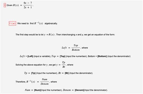 SOLVED 1 Given R X 6 X 7 2 X 1 1 A We Need To Find R 1 X Algebraically The First Step