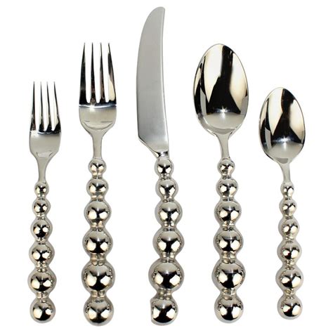 60 Pc Space Age Galaxy Pattern Stainless Steel Flatware Set By