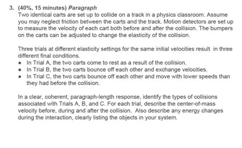 solved 3 40 15 minutes paragraph two identical carts