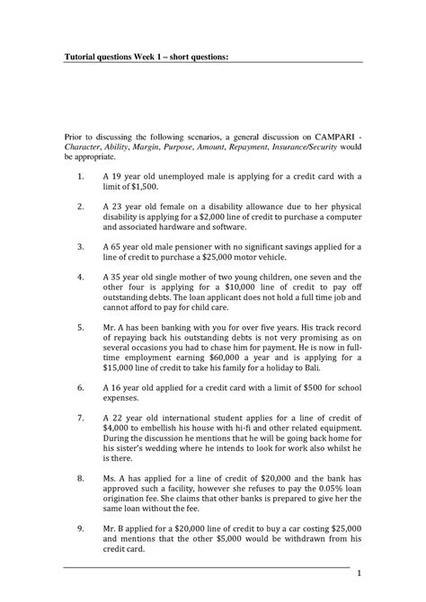 Tut Week 1 Short Questions 1 Tutorial Questions Week 1 Short