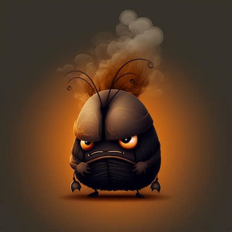 Premium Ai Image Cartoon Illustration Of A Bug With A Steamy Face And A Big Nose Generative Ai