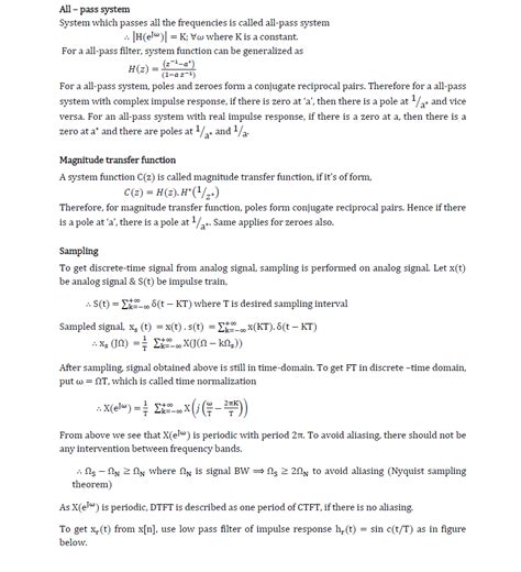 Signal Systems Revision Notes For Ese Gate 2019 Frequency Response Of