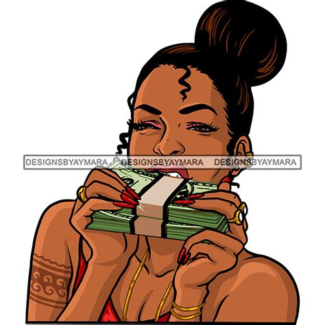Gangsta Gangster Woman Money Stack Tattoo Badass Hustler Hustling