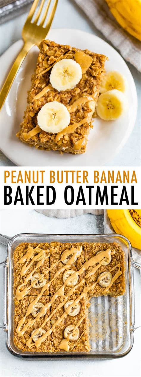Peanut Butter Banana Baked Oatmeal Eating Bird Food
