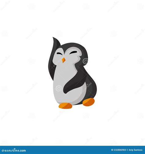 Penguin Dance Funny Cartoon Illustration Template