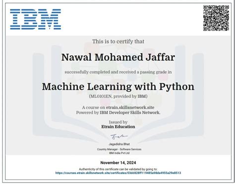 Nawal Mohamed Jaffar On Linkedin Machinelearning Python Ibm Datascience Pregrad
