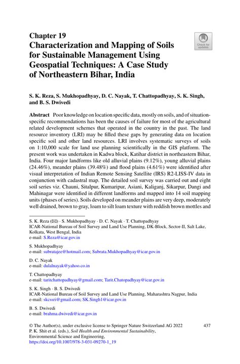 PDF Characterization And Mapping Of Soils For Sustainable Management Using Geospatial