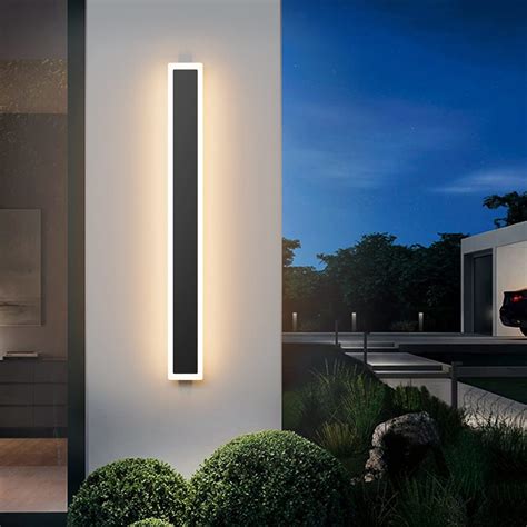 Aipsun 31 5inch Long Strip Modern Outdoor Wall Light Fixture Black