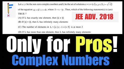 Jee Advanced 2018 Complex Numbers Solving Line And Circle Equations In