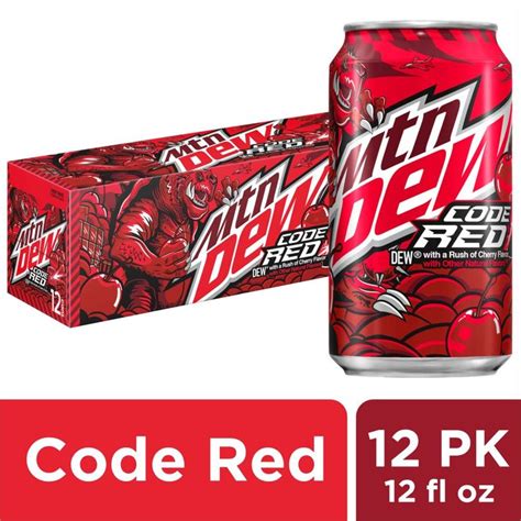 Bakers Mountain Dew® Code Red Soda Cans 12 Pk 12 Fl Oz Mtn Dew