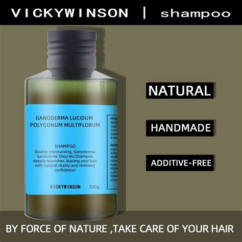 Vickywinson Ganoderma Polygonum Shampoo 100ml White Hair To Black The Golden Combination Of