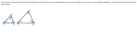 Solved How Can The Angle Angle Similarity Postulate Be Used