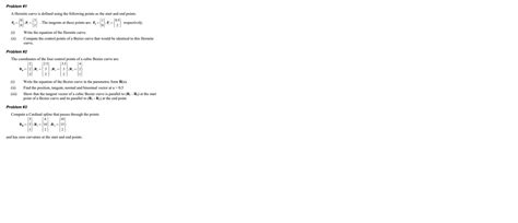 problem 1 {} r {} respectively a hermite curve is