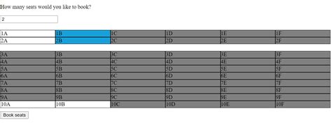 how to create a ticket booking interface with react
