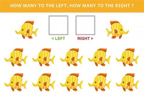 Juego Educativo Para Ni Os Cu Ntos Peces Van A La Izquierda Y Cu Ntos A