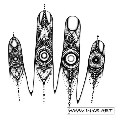 Tattoo Design Intricate Dot Patterns On Fingers Style Dotwork