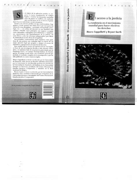 Libro El Acceso A La Justicia Mauro Cappelletti Y Bryant Garth 1996 Pdf