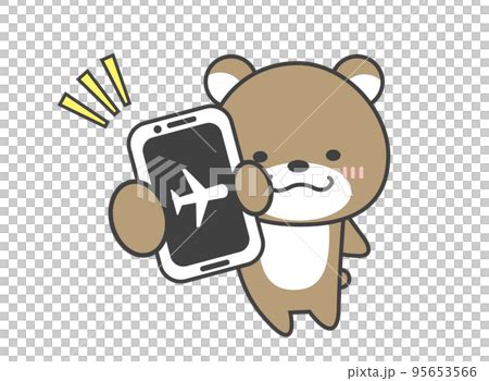 スマホ 機内モード くまのイラスト素材 95653566 PIXTA