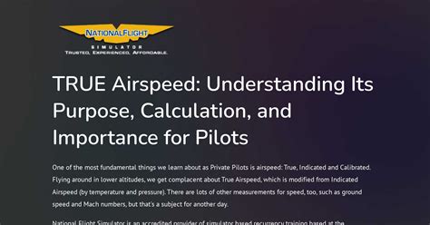 True Airspeed Understanding Its Purpose Calculation And Importance For Pilots