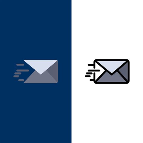 Email Mail Message Icons Flat And Line Filled Icon Set Vector Blue Background 18021931 Vector