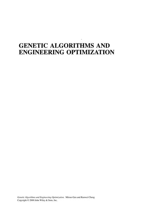 25923852 genetic algorithms and engineering optimization pdf
