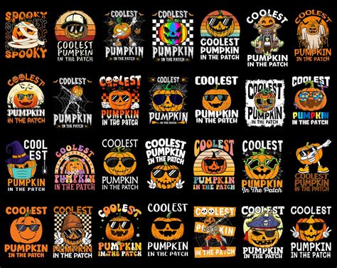 Coolest Pumpkin In The Patch Png Bundle Halloween Png Retro Etsy