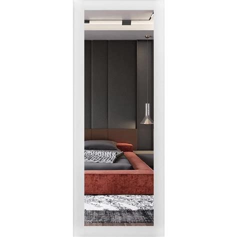 Slab Barn Door Panel Lucia 1299 Matte Black With Mirror Sturdy