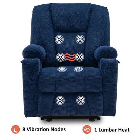 Mcombo Electric Power Recliner Chair With Vibration And Heat Extended