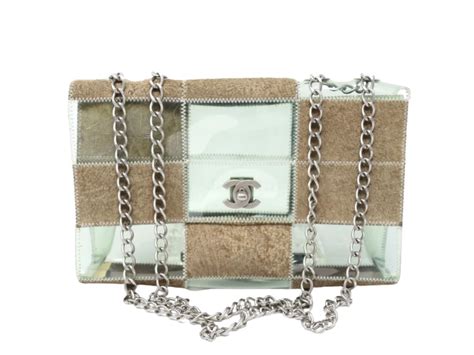 SASOM กระเปา Chanel Vintage Clear Patchwork Flap Bag Naked