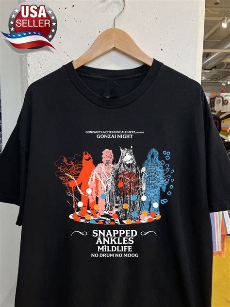 Snapped Ankles Band Mildlife No Drum No Moog T Shirt Full Size S 5xl