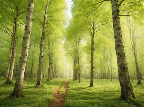 Beech Trees Forest In Early Spring From Below Fresh Green Leaves Photo Free Download Pikbest