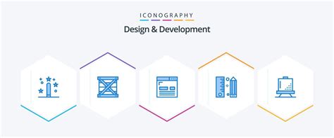 Design And Development 25 Blue Icon Pack Including Development Coding