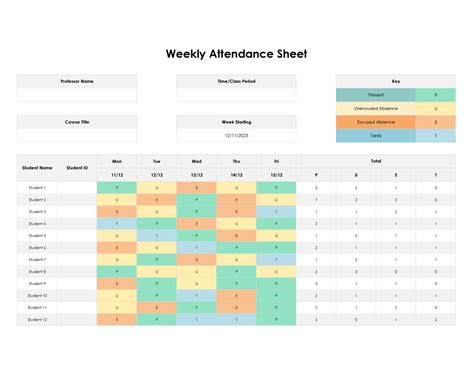 Free Attendance Spreadsheets And Templates Wordlayouts