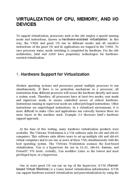 Virtualization Of Cpu Memoryio Devices Virtualization Of Cpu