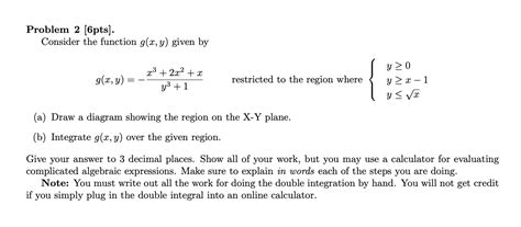 Problem 2 6pts Consider The Function G X Y Given Chegg Com