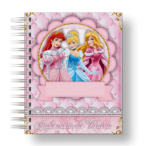Caderneta De Vacinação Menina Versão Atualizada Capa Dura Princesas